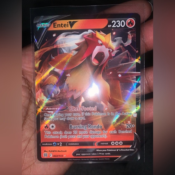Pokemon | Other | Pokemon Entei V Card Red And Gold | Poshmark